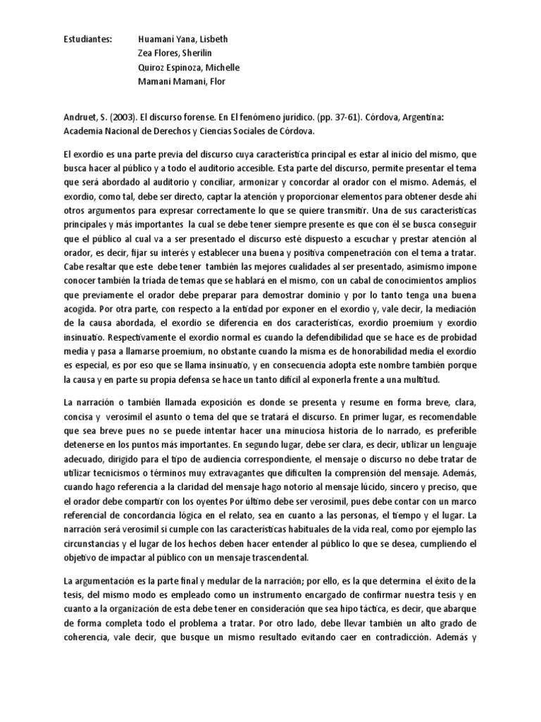 Comunicacion Exordio Peroratio 1 | PDF | Narrativa