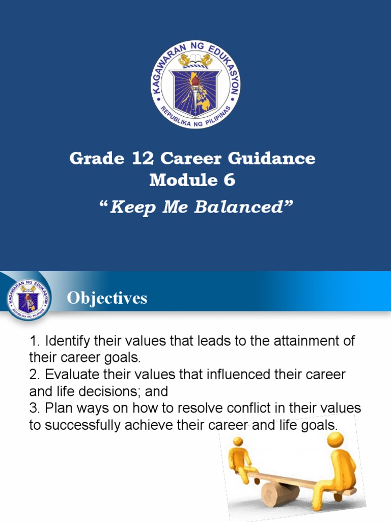 Grade 12 Career Guidance "Keep Me Balanced": Department of Education ...