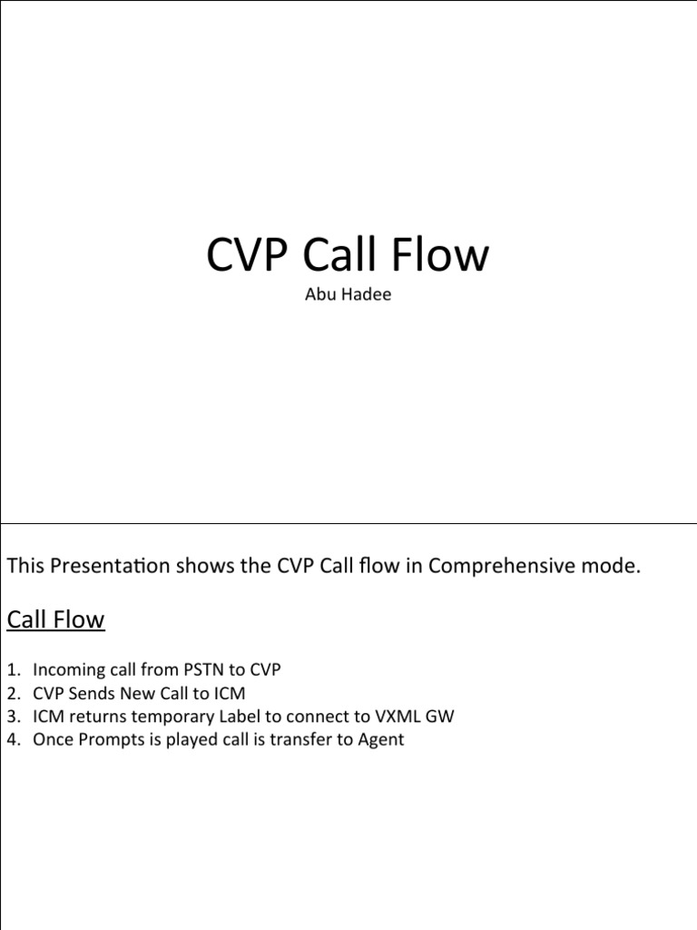 CVP Call Flow: IVR ICM | PDF | Session Initiation Protocol ...