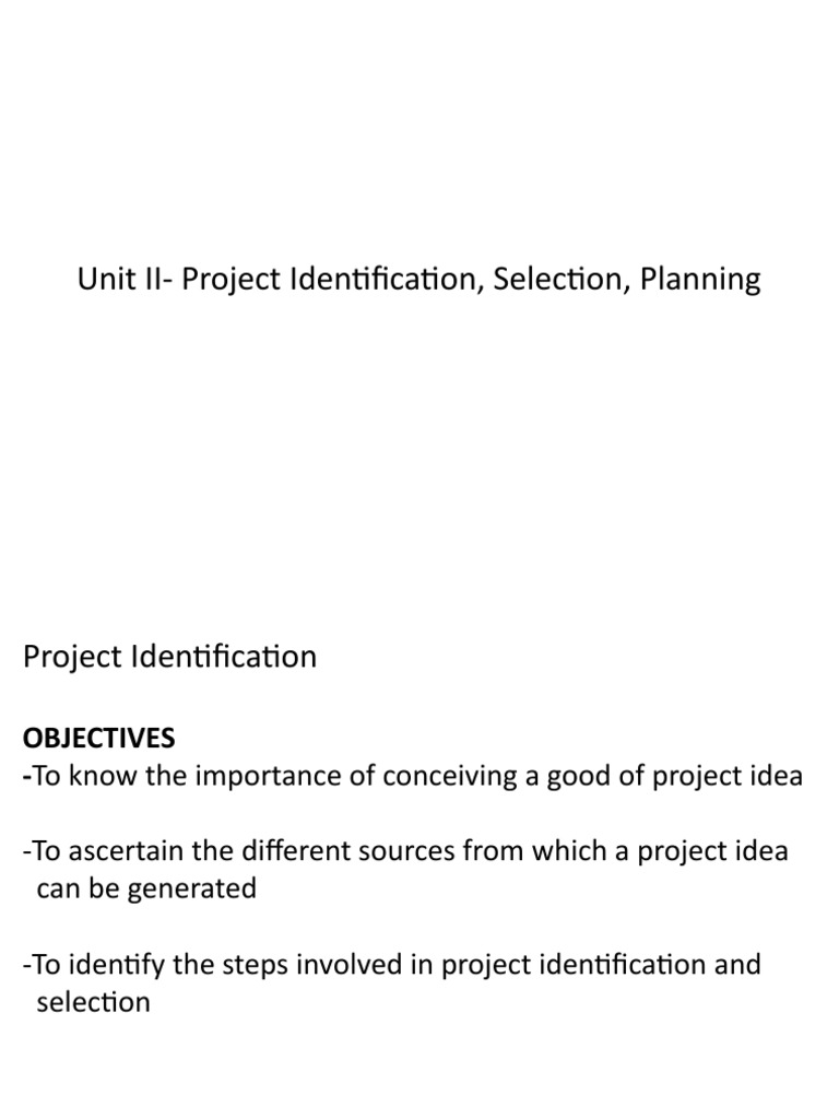 Project Identification & Planning Guide | PDF | Feasibility Study ...