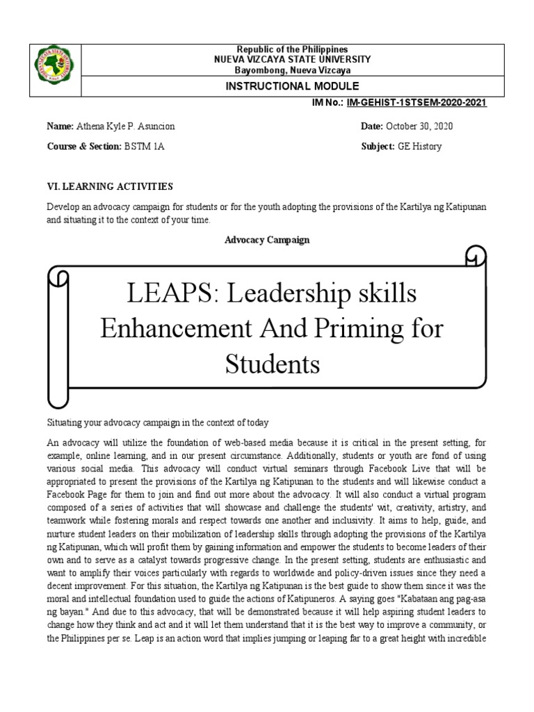 LEAPS: Leadership Skills Enhancement and Priming For Students | PDF ...