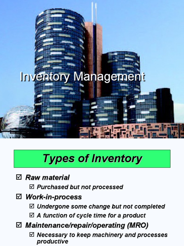 Inventory Management Pdf Inventory Demand