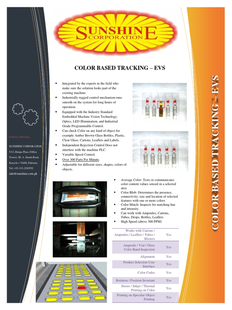 Color Based Tracking - Evs: Contact Details | PDF | Color | Optics
