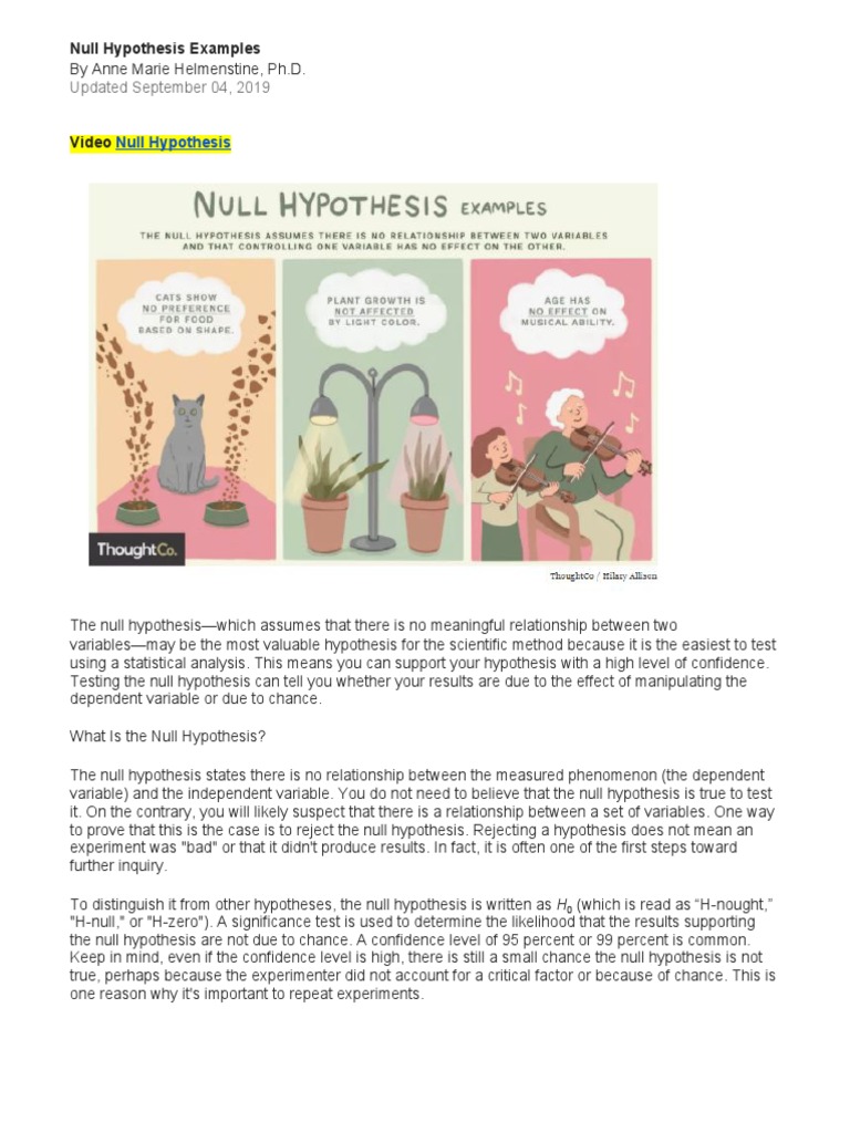 Null Hypothesis Examples | PDF | Null Hypothesis | Hypothesis