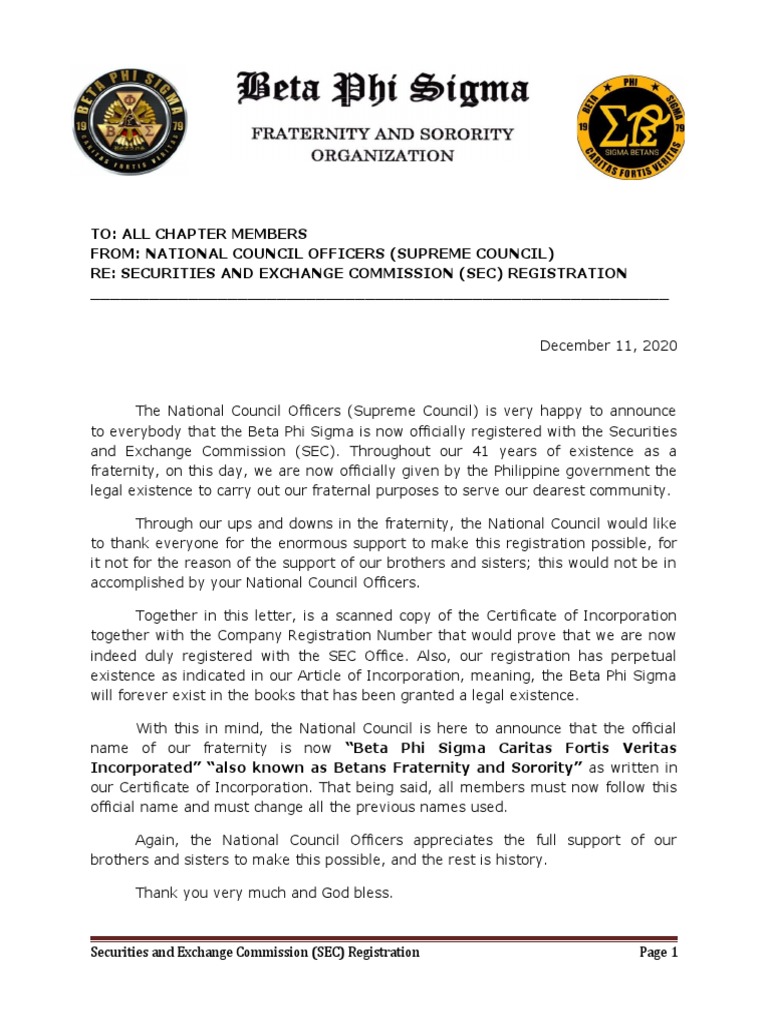 SEC Registration | PDF