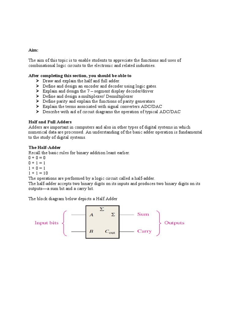 Combinational Logic Functions TN 4 | PDF | Analog To Digital Converter ...