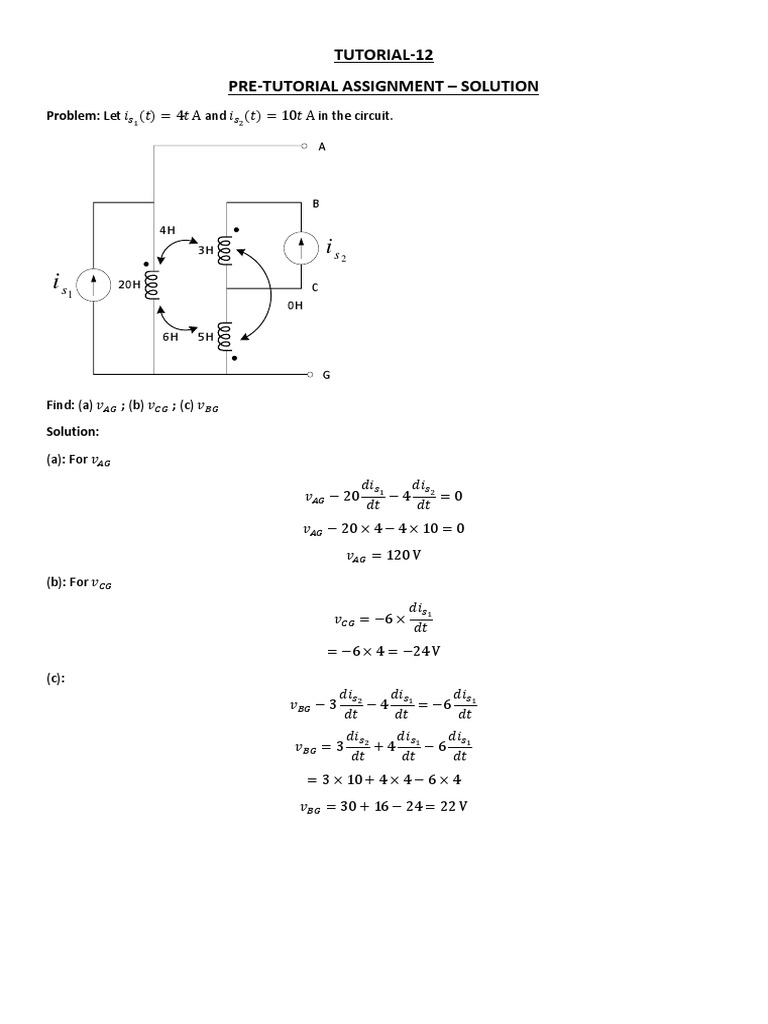 Tutorial-12 Pre-Tutorial Assignment - Solution: Problem: Let | PDF ...