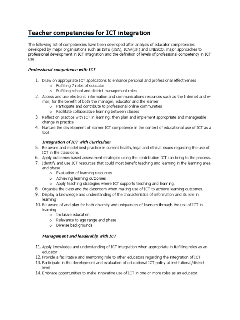 ICT Skills for Educators | PDF | Educational Technology | Competence ...
