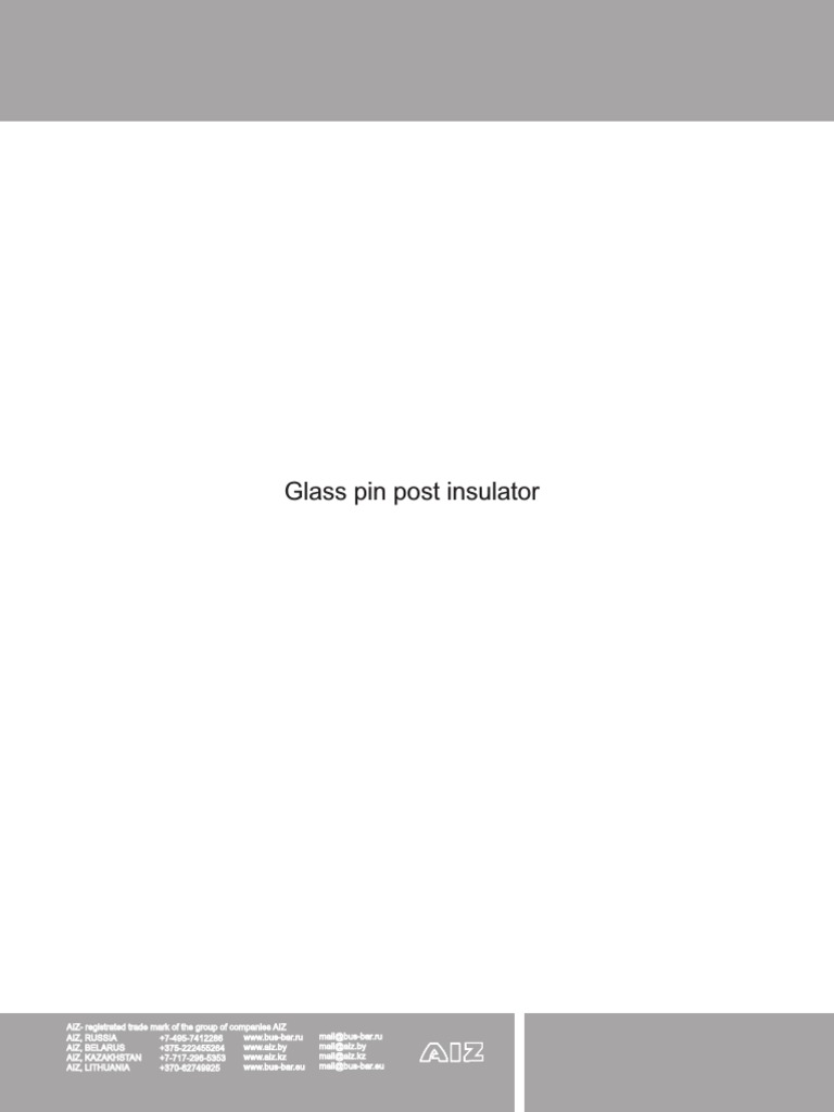 Glass Pin Post Insulator | PDF | Insulator (Electricity) | Materials