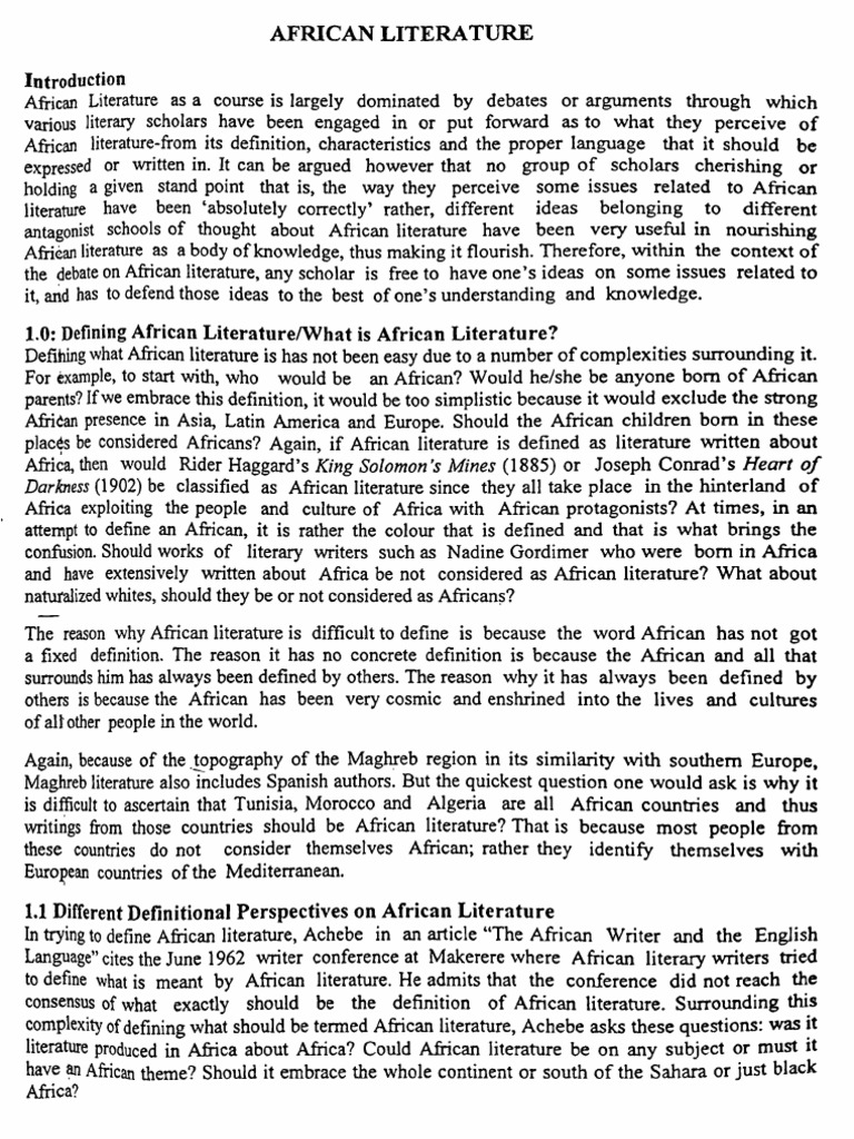 African Literature | PDF | Arab World | Arabs