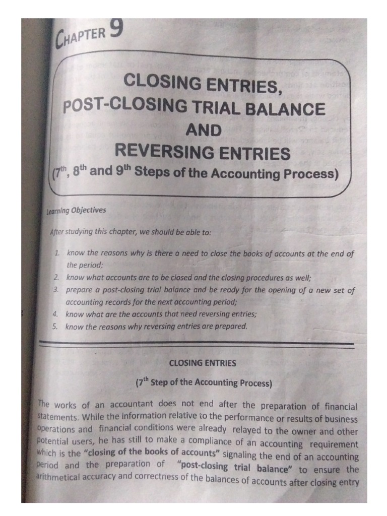 FAR - (Accounting Cycle) - 7-8-9 Closing Entries, Post Closing TB ...