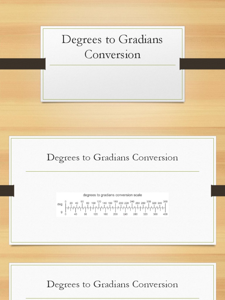 Degrees to Gradians Conversion