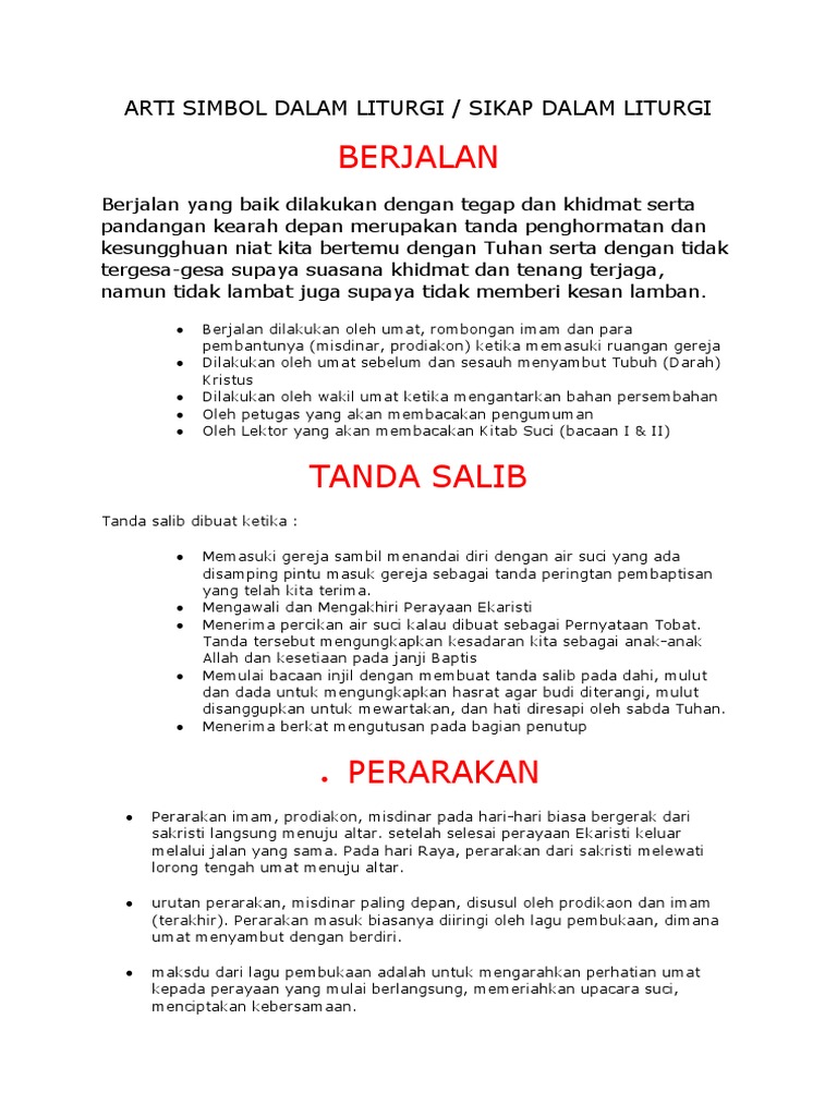 Makna Simbol Liturgi dalam Gereja Katolik | PDF
