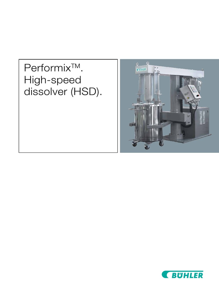 Performix - High-Speed Dissolver (HSD) | PDF | Automation | Liquids