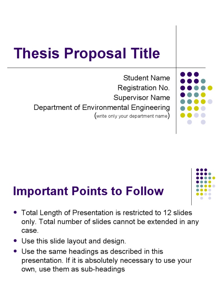 Thesis Proposal Presentation Guidelines | PDF