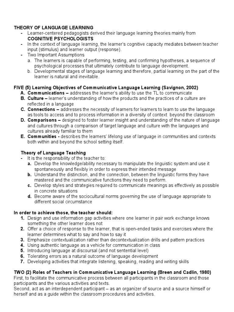 Theory of Language Learning 3 | PDF | Language Acquisition | Learning
