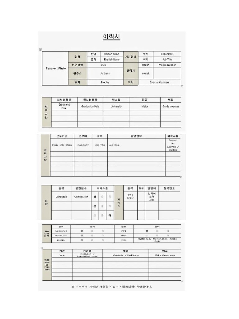 CV Korea | PDF
