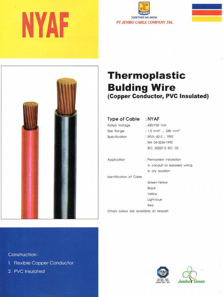Datasheet JEMBO NYAF Cable | PDF