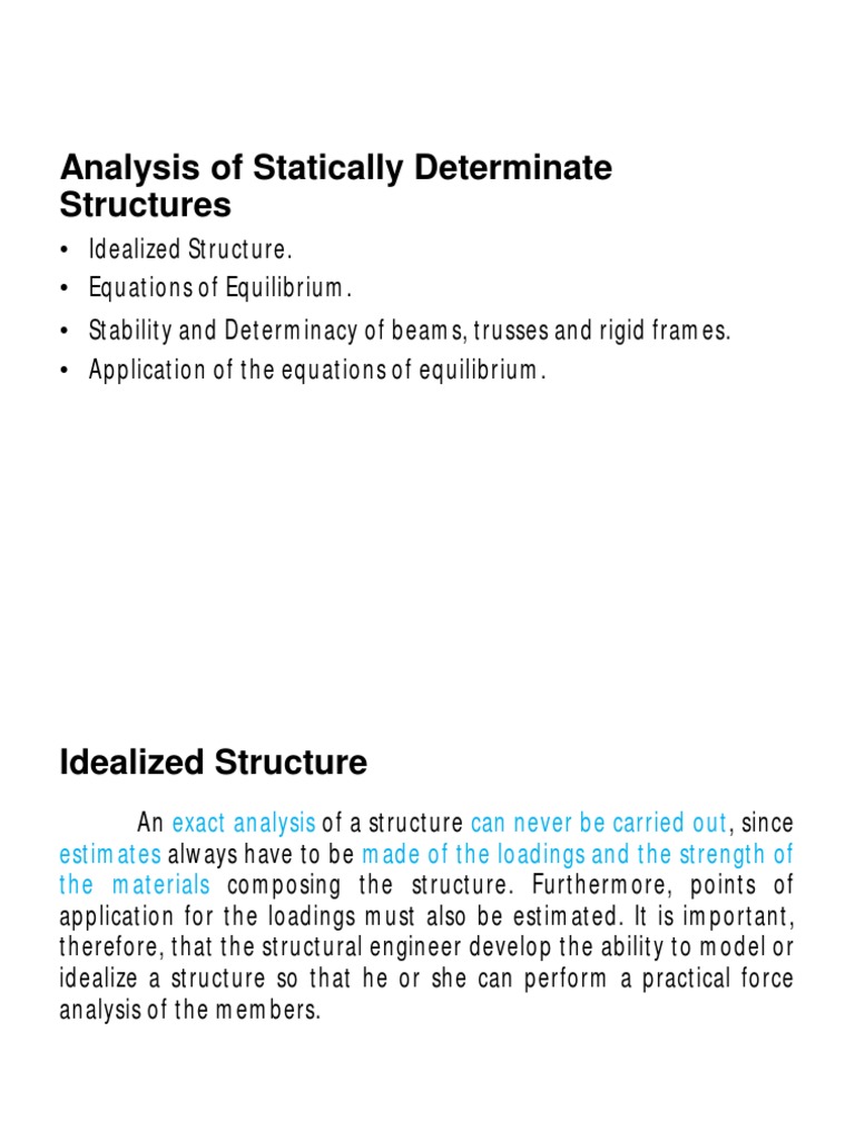 1 - Analysis of Statically Determinate Structures | PDF | Truss ...