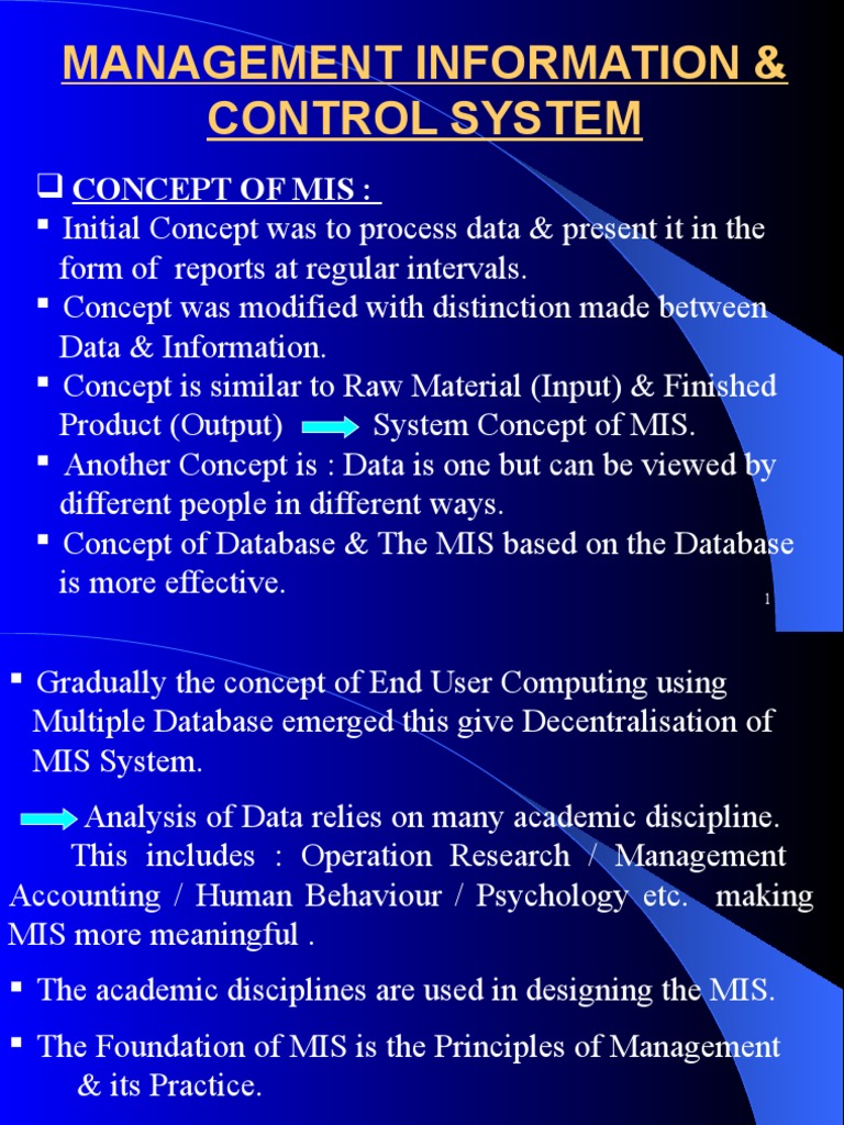 Management Information & Control System | PDF | Strategic Management ...