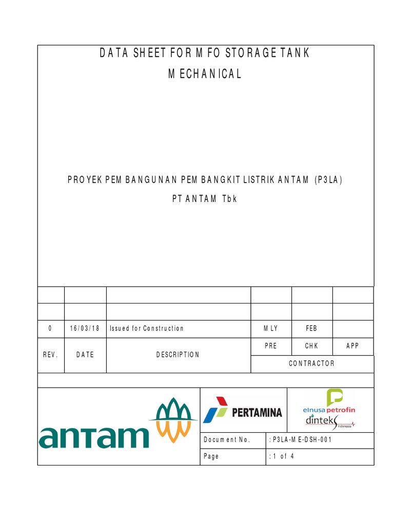 P3LA-ME-DSH-001-A4 Rev-0 IFC Data Sheet For MFO Storage Tank - 16 Mar ...