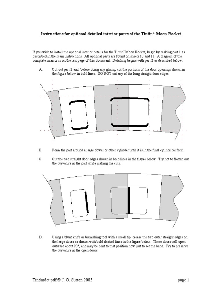 Instructions for optional detailed interior of Tintin* Moon Rocket ...