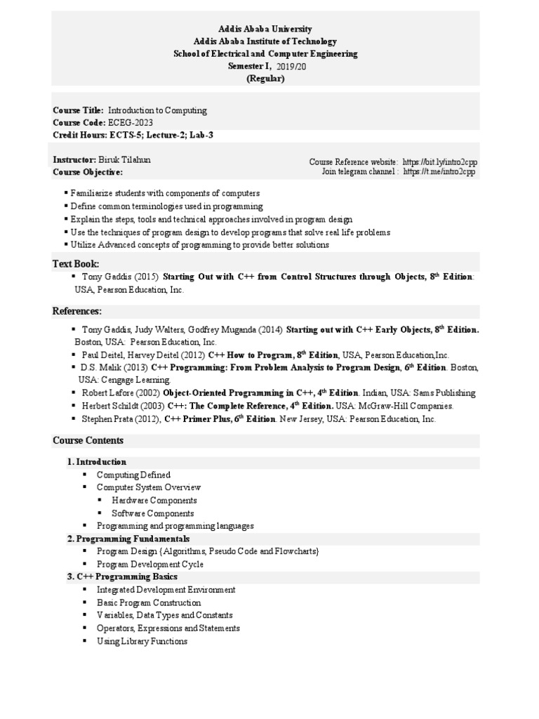 Course Outline Pdf Pointer Computer Programming Subroutine 6175
