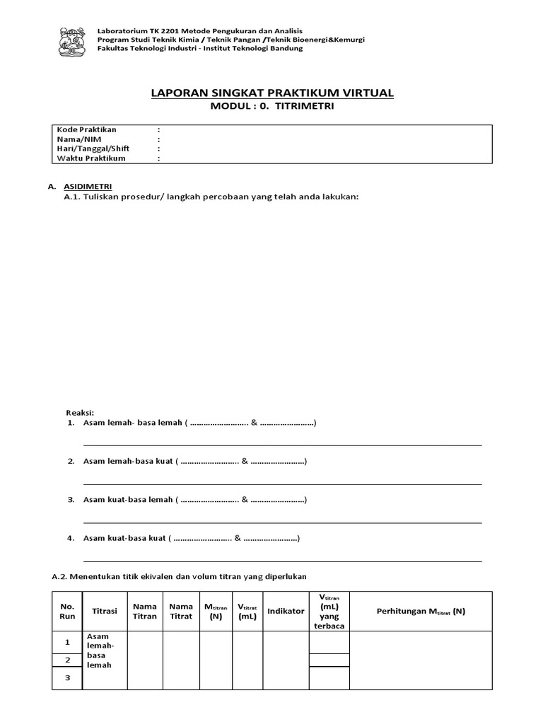 FORM LAPORAN SINGKAT Vir. Modul 0. TIR - Ver. 2 | PDF