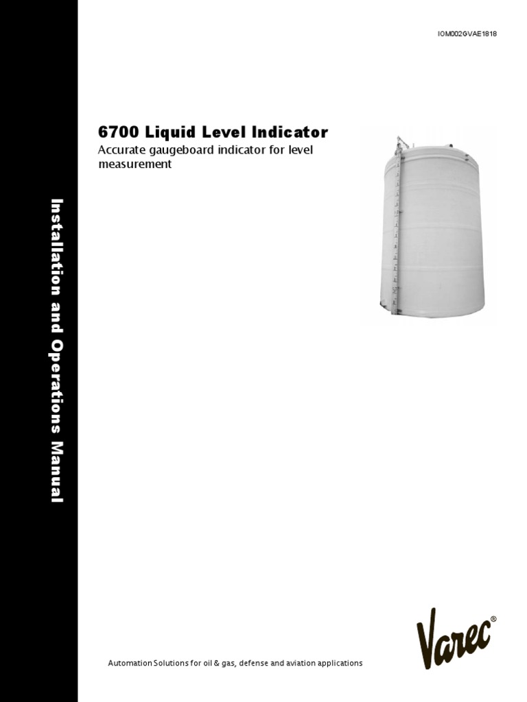 6700 Liquid Level Indicator | PDF | Pipe (Fluid Conveyance) | Safety