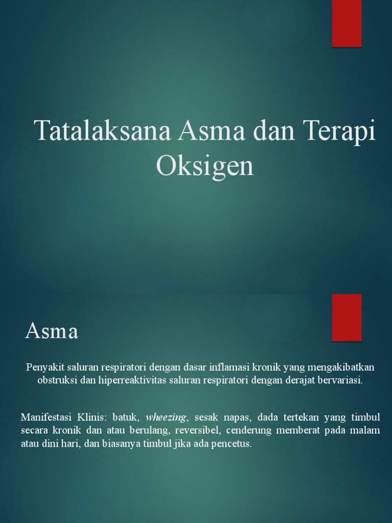 Terapi Oksigen Dan Tatalaksana Asma - DM Diana | PDF | Sains & Matematika