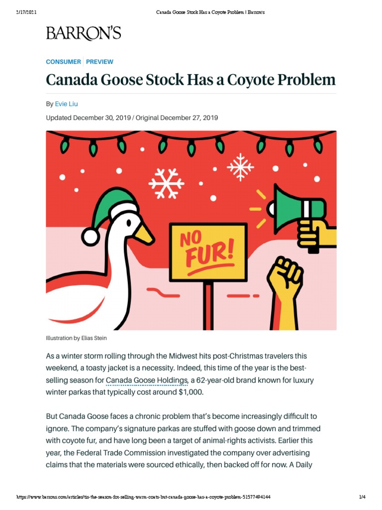 Canada Goose Stock Has A Coyote Problem: Evie Liu | PDF | Stocks ...