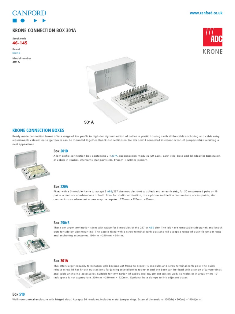 Krone Connection Box 301a | PDF | Manufactured Goods | Equipment