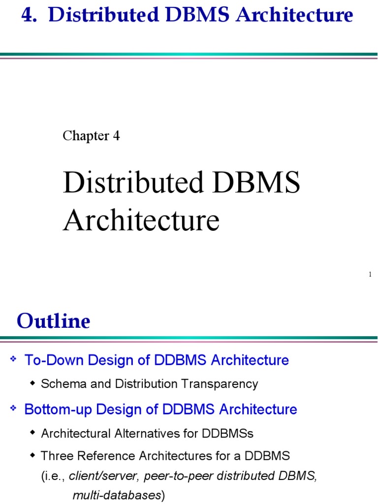DDBMS Overview Architecture Summary | PDF | Client–Server Model | Databases