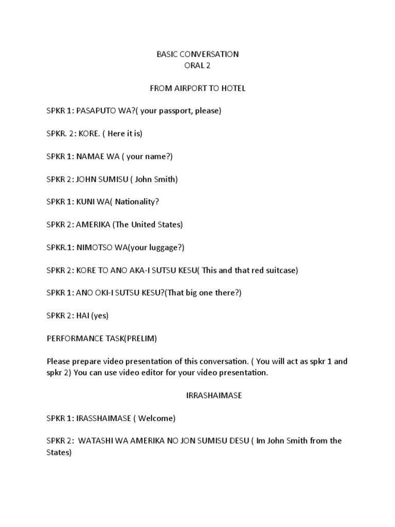 Basic Conversation | PDF