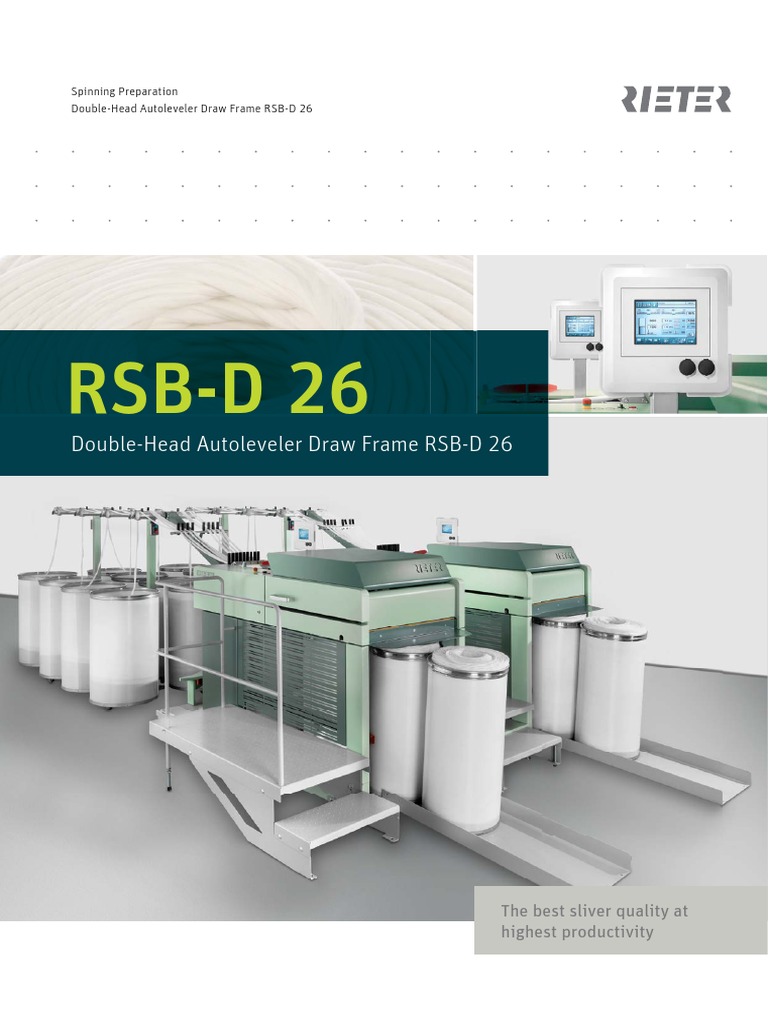 Rieter Draw Frame rsbd26 Brochure 3240 v2 en | PDF | Touchscreen ...