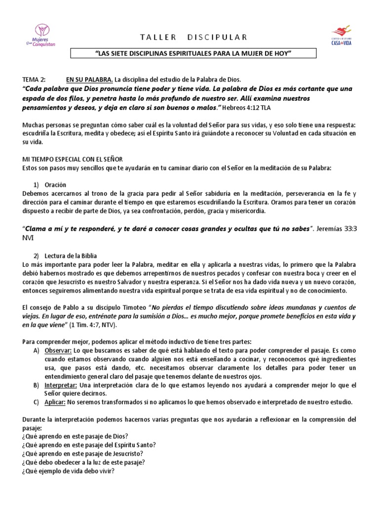 Disciplina Espiritual: Estudio Bíblico | PDF | espíritu Santo | Pecado