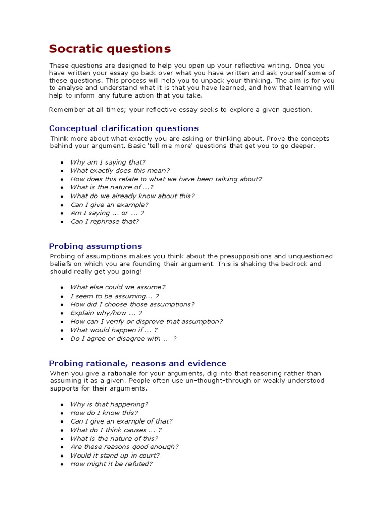 Socratic Questions | PDF | Logical Consequence | Argument
