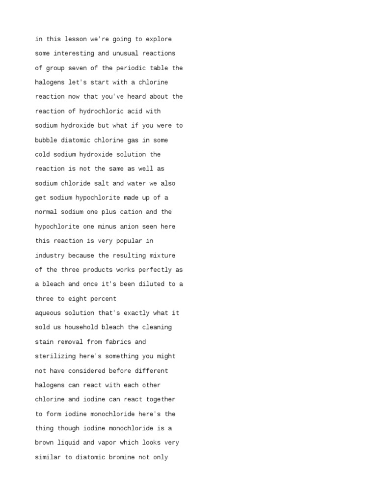 What Are The Reactions of Halogens Reactions Chemistry FuseSchool | PDF ...