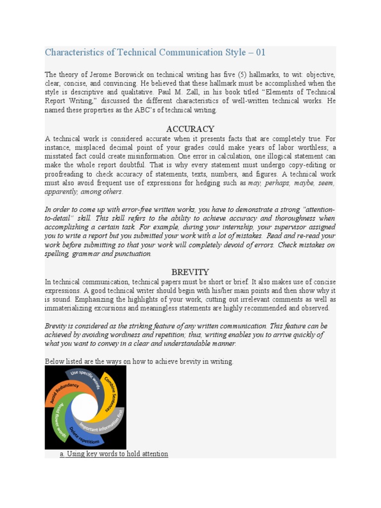 Characteristics of Technical Communication Style | PDF | Technical ...