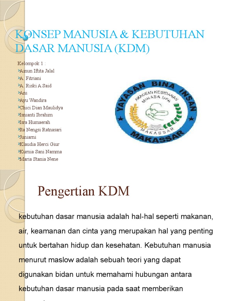 Konsep Manusia & Kebutuhan Dasar Manusia (KDM | PDF