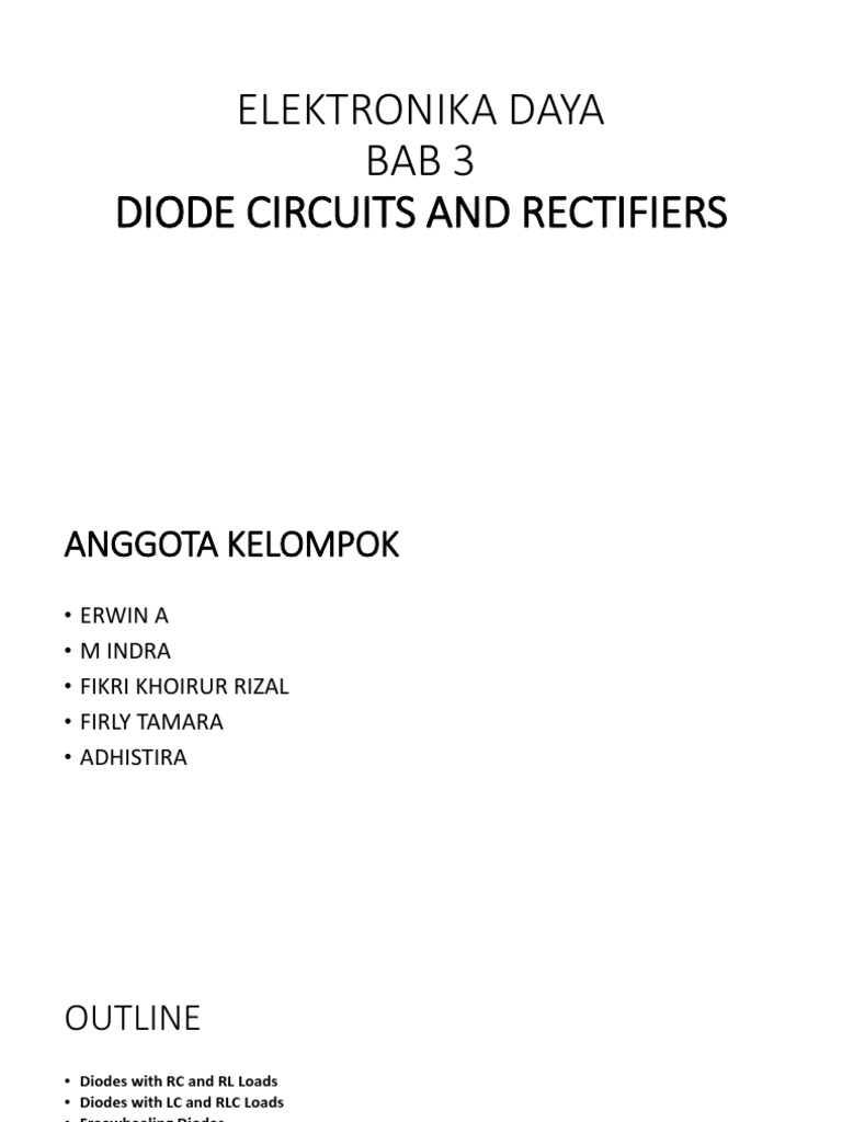 Bab 3 Dioda Circuit And Rectifier Ok Pdf
