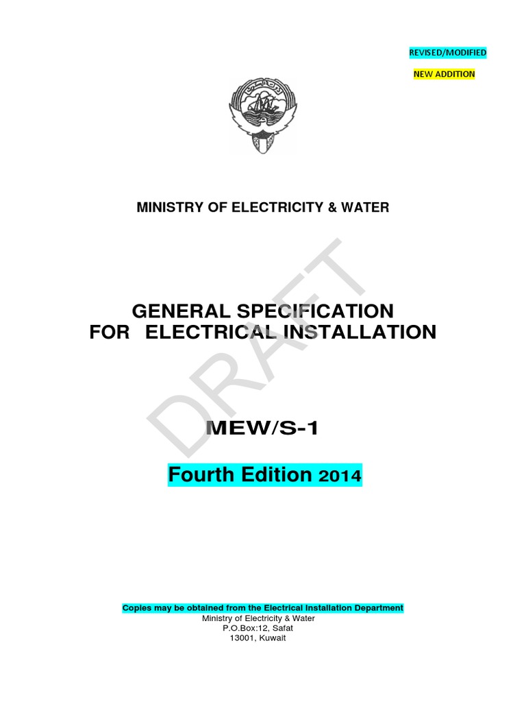 MEW Electrical Installation Guidelines 2014 | PDF | Fuse (Electrical ...