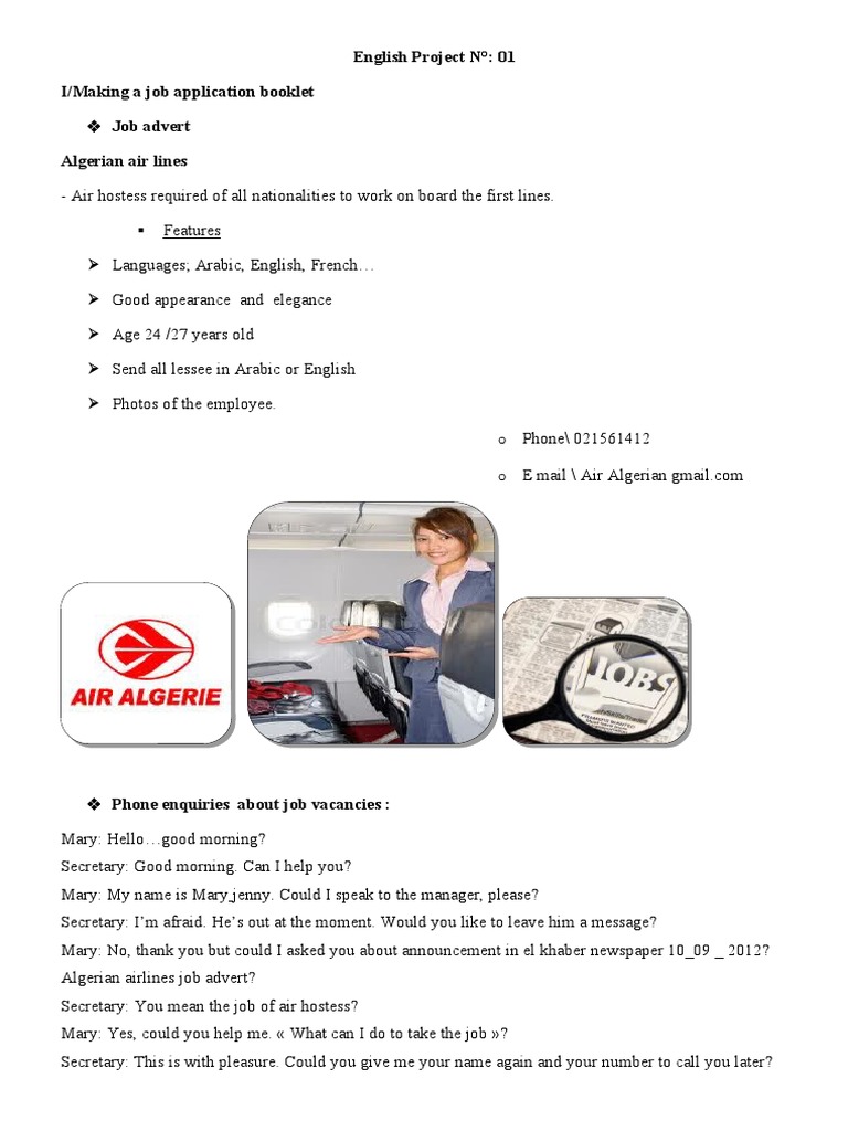English Project N1 Making A Job Application Booklet 2 As | PDF ...