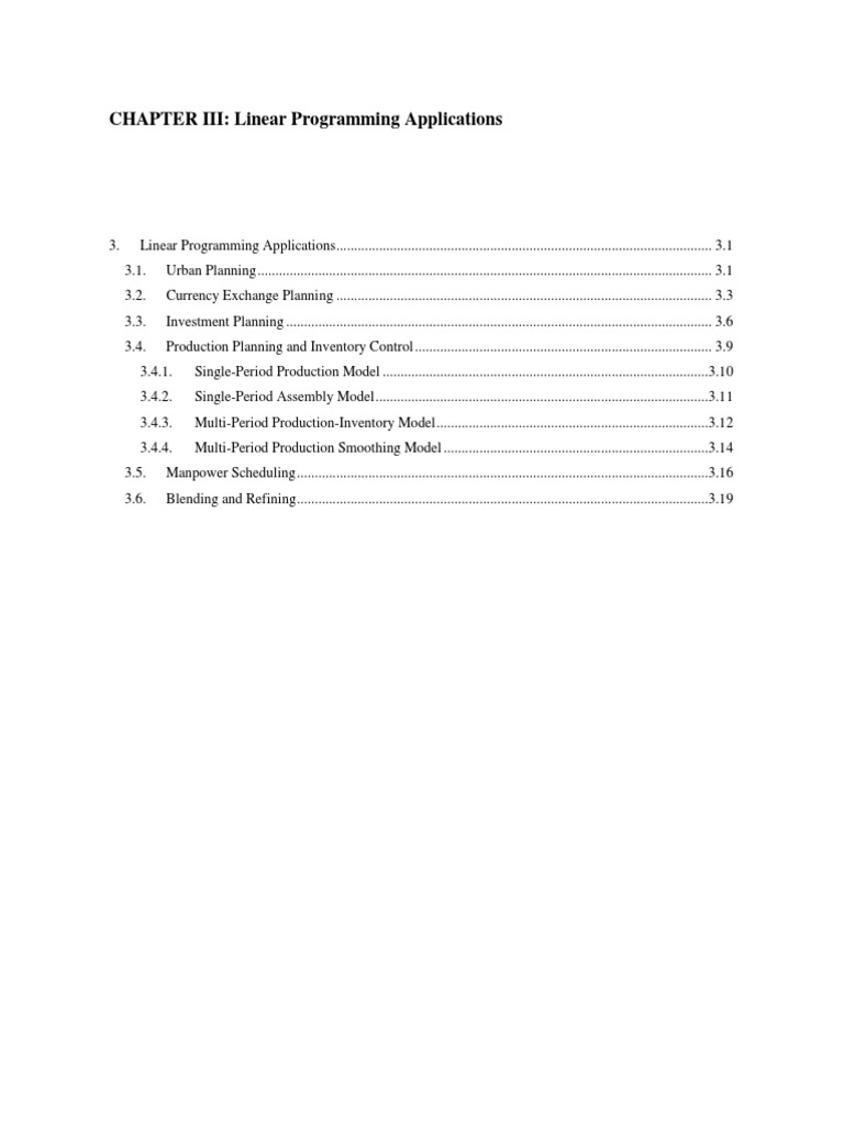 CHAPTER III: Linear Programming Applications | PDF | Gasoline | Oil ...