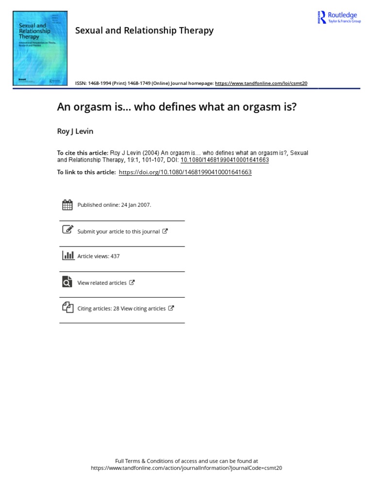 An Orgasm Is Who Defines What An Orgasm Is?: Sexual and Relationship ...