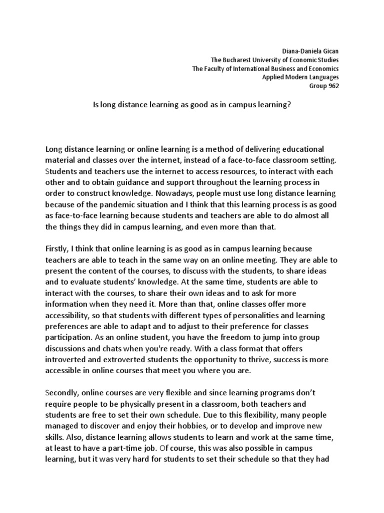 Argumentative Essay | Download Free PDF | Distance Education ...