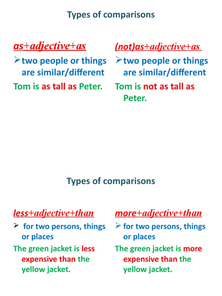 Types of Comparisons Explained | PDF