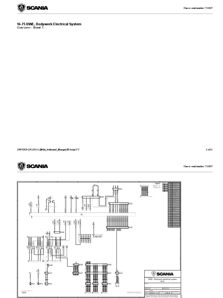 16-75 BWE, Bodywork Electrical System: Overview - Sheet 1 | PDF ...