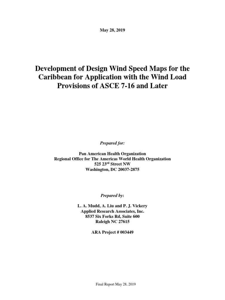 Development of Design Wind Speed Maps For The Caribbean For Application ...