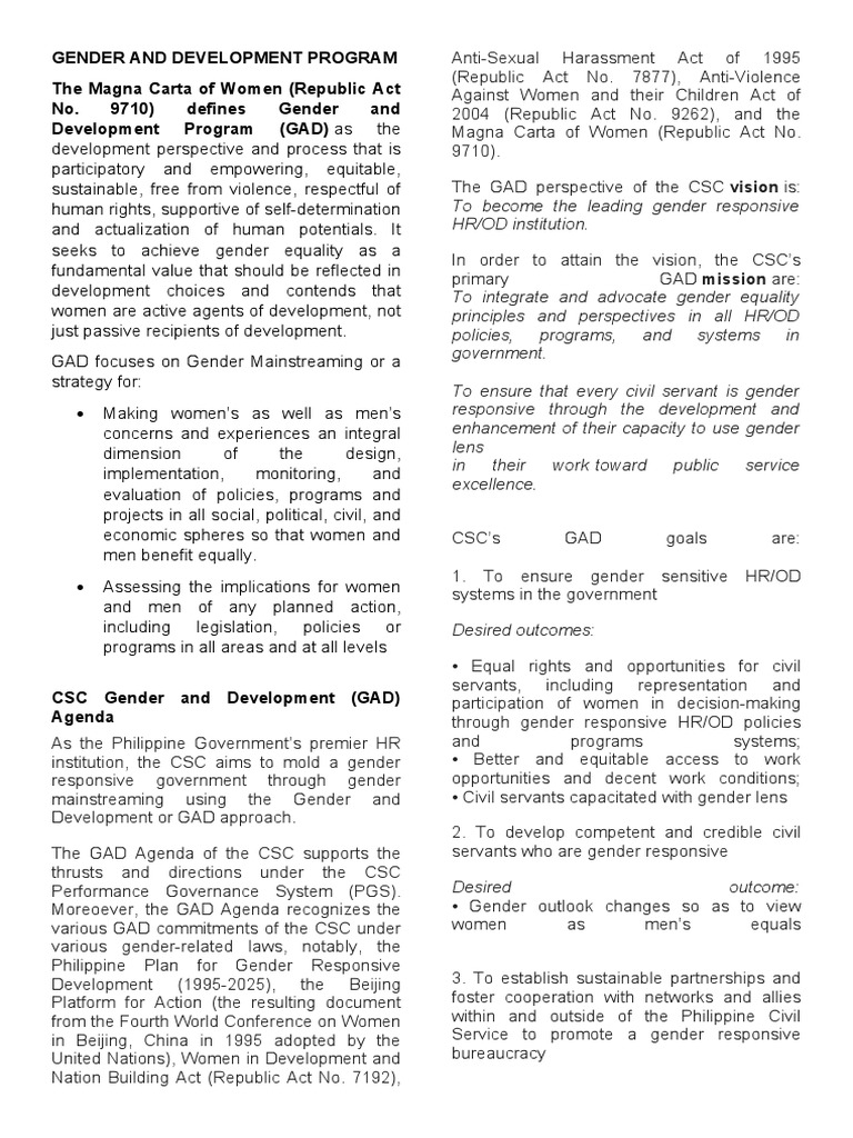 Gender Equality in the Civil Service | PDF | Gender And Development ...